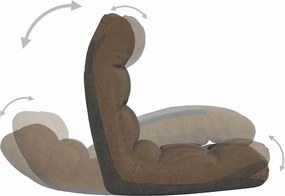 Skládací lenoška na podlahu hnědá textil 336587