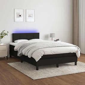 Box spring postel s matrací a LED černá 120x190 cm textil 3270041