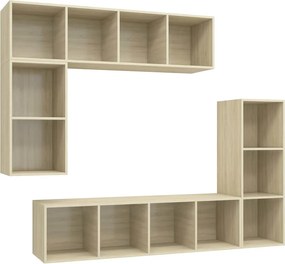 4dílný set TV skříněk dub sonoma kompozitní dřevo 3079820