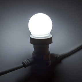 Easy Fix světelná girlanda, venkovní, 50 m, pro 100 žárovek E27, černý kabel, IP67, bez žárovek, cívka