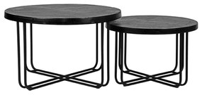 LABEL51 Set 2 černých kovových konferenčních stolků Netto