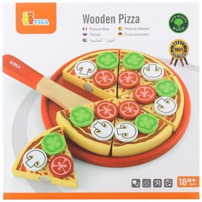 Dřevěná pizza - krájení