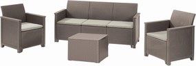 KETER ELODIE 3 SEATER Set zahradní s úložným stolem, cappuccino/béžová 17212057