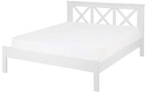Dřevěná bílá postel 140 x200 cm TANNAY Beliani