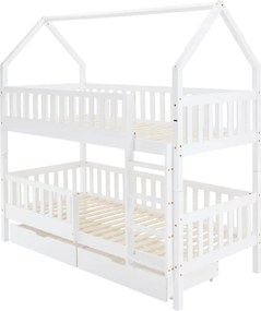 Montessori patrová postel 90x200, bílá, VENITA TYP 2 Kondela 0000396841