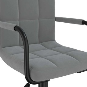 Otočná kancelářská židle tmavě šedá samet 334711
