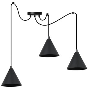 Závěsné svítidlo Soho Spider, 3x černé kovové stínítko, (fi 14cm)