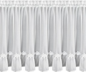 KRÁTKÁ VÁNOČNÍ ZÁCLONA NA PÁSCE FLAKE 150X70 CM BÍLÁ