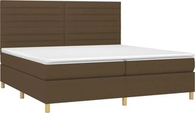Box spring postel s matrací tmavě hnědá 200x200 cm textil 3142444