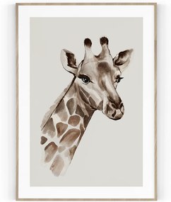 Plakát / Obraz Giraffe S okrajem Pololesklý saténový papír 210 g/m² A4 - 21 x 29,7 cm