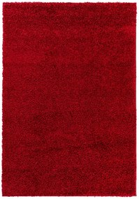 Kusový koberec shaggy TOKYO 6365A Jednobarevný červený Rozměr: 70x200 cm