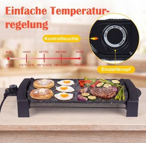 Costway Elektrický gril 2150 W stolní gril elektrický s dvojitou zónou