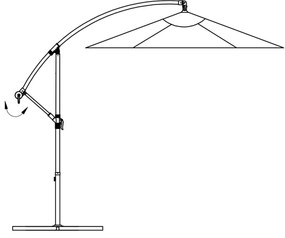 vidaXL Konzolový slunečník s hliníkovou tyčí 300 cm [42200] Barva: Bílá