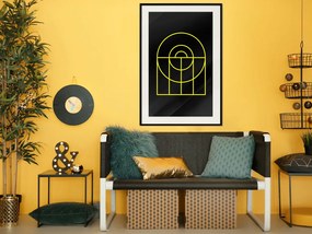 Plakát Černá geometrie - unikátní geometrická abstrakce s neonovou žlutí
