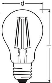 LED žárovka E27 LEDVANCE Filament CL A FIL 4W (40W) teplá bílá (2700K)