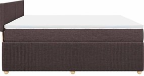 Box spring postel s matrací tmavě hnědá 180x200 cm textil 3289831
