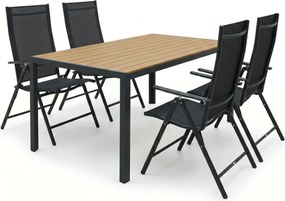 Vikio Zahradní set 150x90 pro 4 osoby skládací židle V134-P přírodní