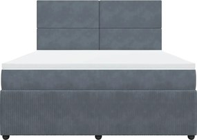 Box spring postel s matrací tmavě šedá 180x200 cm samet 3292401