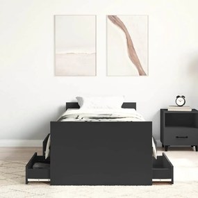 Rám postele s hlavovým a nožním čelem černý 90 x 190 cm 3203811