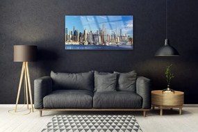 akrylový obraz Město Mrakodrapy Domy 100x50 cm