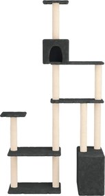 Kočičí strom se škrabacími sloupky sisal Tmavě šedá 177,5 cm 172391