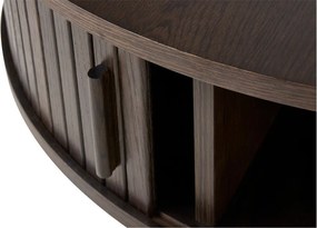 Kulatý konferenční stolek v dekoru dubu v tmavě přírodní barvě ø 85 cm Meta – Unique Furniture