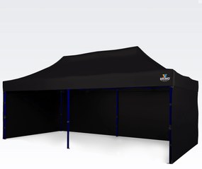 BRIMO Nůžkový párty stan EXCLUSIVE ocel 3x6 m 3 stěny černý