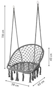 Závěsné křeslo Chair Grey