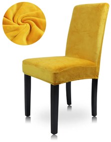 Sametové elastické potahy na jídelní židle Barva: Žlutá