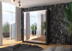 Posuvná skříň se zrcadlem a LED osvětlením MORGAN 180