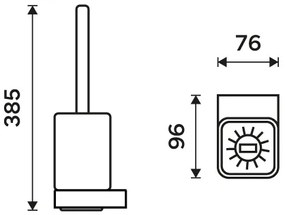 Nimco WC štětka s hranatou rukojetí NIKAU - NK 30094CN-HR-26