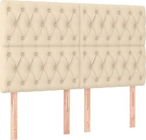 Box spring postel s matrací krémová 140x190 cm textil 3136834