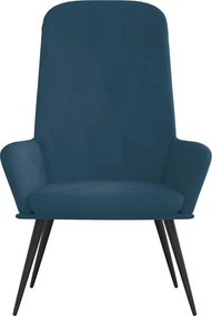Relaxační křeslo modré samet 341204