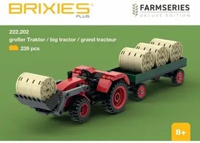 BRIXIES Plus 222.202 Velký traktor s nakladačem a přívěsem