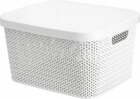 Multifunkční koš s víkem, úložný box s víkem 7l ALTOM - bílý