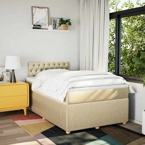 Box spring postel s matrací krémová 120x190 cm textil 3289707