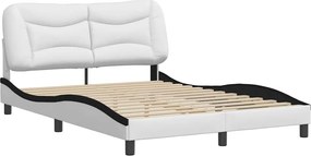 Rám postele bez matrace Hvar bílý a černý 120 x 200 cm umělá kůže 3207994