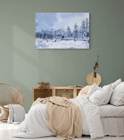 Obraz nadílka sněhu v lese - 60x40 cm