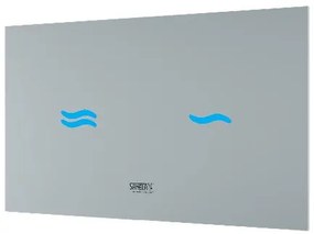 Sanela Nerezová WC - Elektronické dotykové ovládání pro splachování WC, do montážního rámu SLR 21, bílé sklo/modrá SLW 30A