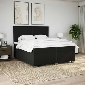 Box spring postel s matrací černá 200x200 cm textil 3292890