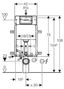 AKCE/SET/LIVERO Geberit - Předstěnová instalace pro závěsné WC, výška 1,08 m s tlačítkem Delta50, matná chrom + PURA závěsná WC mísa, Swirlflush, 55x…