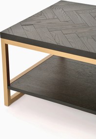 Konferenční stolek Seville 120 cm z masivu černý/zlatý