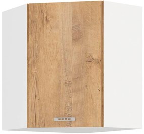 Rohová horní kuchyňská skříňka Sylrona 58 x 58 GN 72 1F (dub lefkas + bílá). 1032951