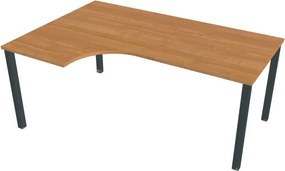Kancelářský stůl Hobis Ergo pravý UE180060P, deskaakát, černá černá