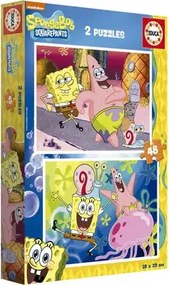 EDUCA Puzzle Spongebob / 2x48 dílků