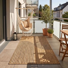 Černý/hnědý vnitřní a venkovní koberec 80x150 cm Mira 1453 – Ayyildiz Carpets