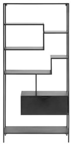 Černý kovový regál Kave Home Shantay 168 x 80 cm