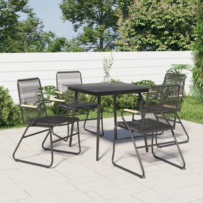 Zahradní židle 4 ks černé 58 x 59 x 85,5 cm PVC ratan 312174