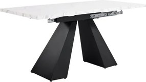 Aosom Rozkládací jídelní stůl, do obývacího pokoje a home office, 159 x 74 x 77 cm, bílá+černá