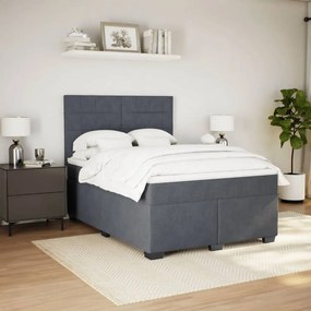Box spring postel s matrací tmavě šedý 140 x 190 cm samet 3293207